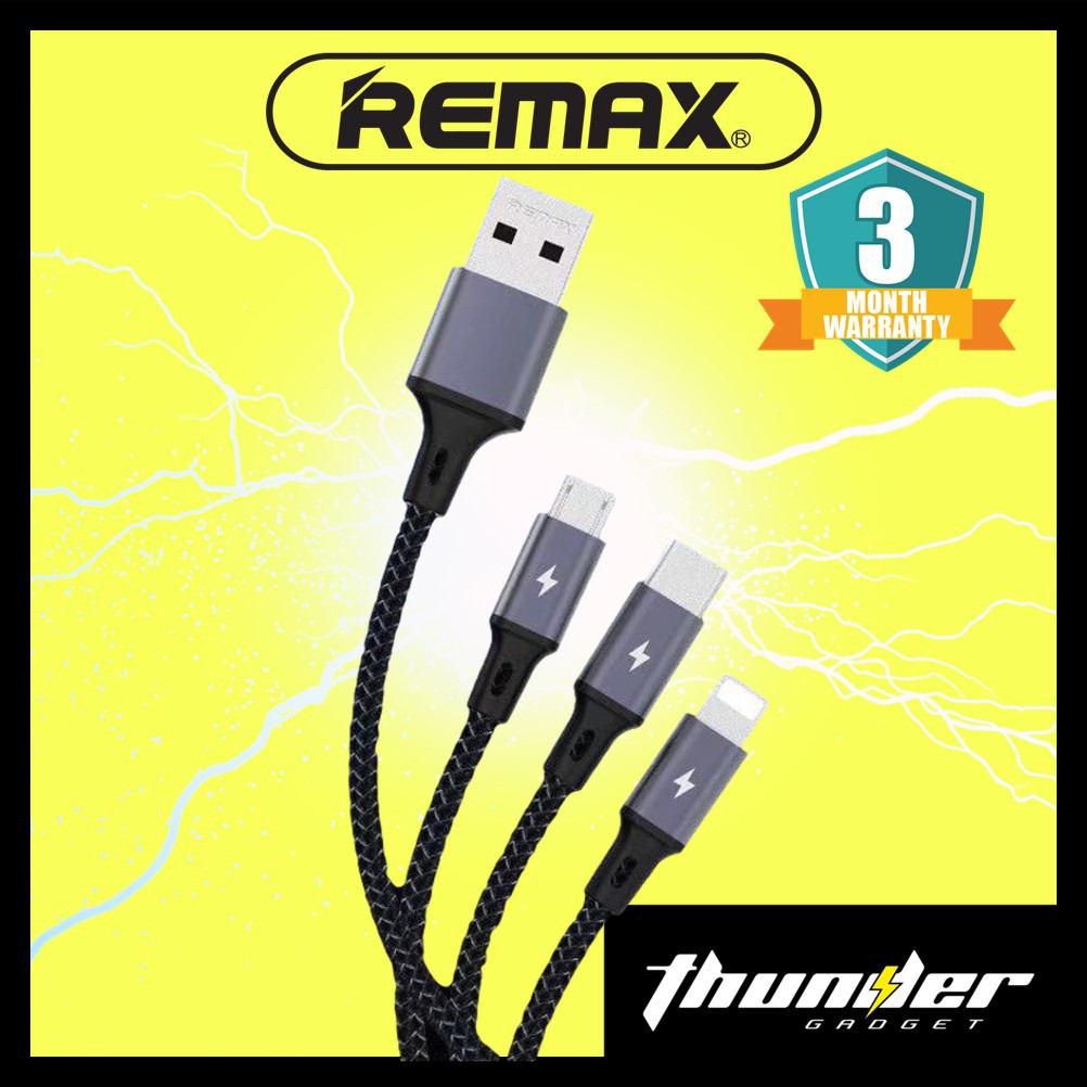 REMAX PD-B52th AZEADA 5A Fast Speed Series 3 IN 1 DATA CABLE ( Black ...