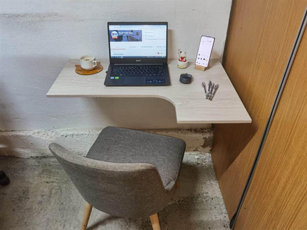 Waterproof L Shape Wall-Mounted Table Wall Table Meja Dinding Boleh ...