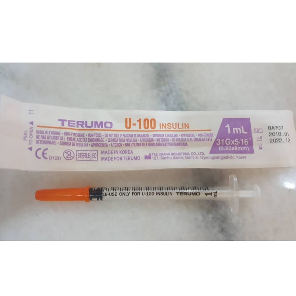 TERUMO U-100 Insulin Syringe with Non-Detachable Needle 1ML | Shopee Malaysia