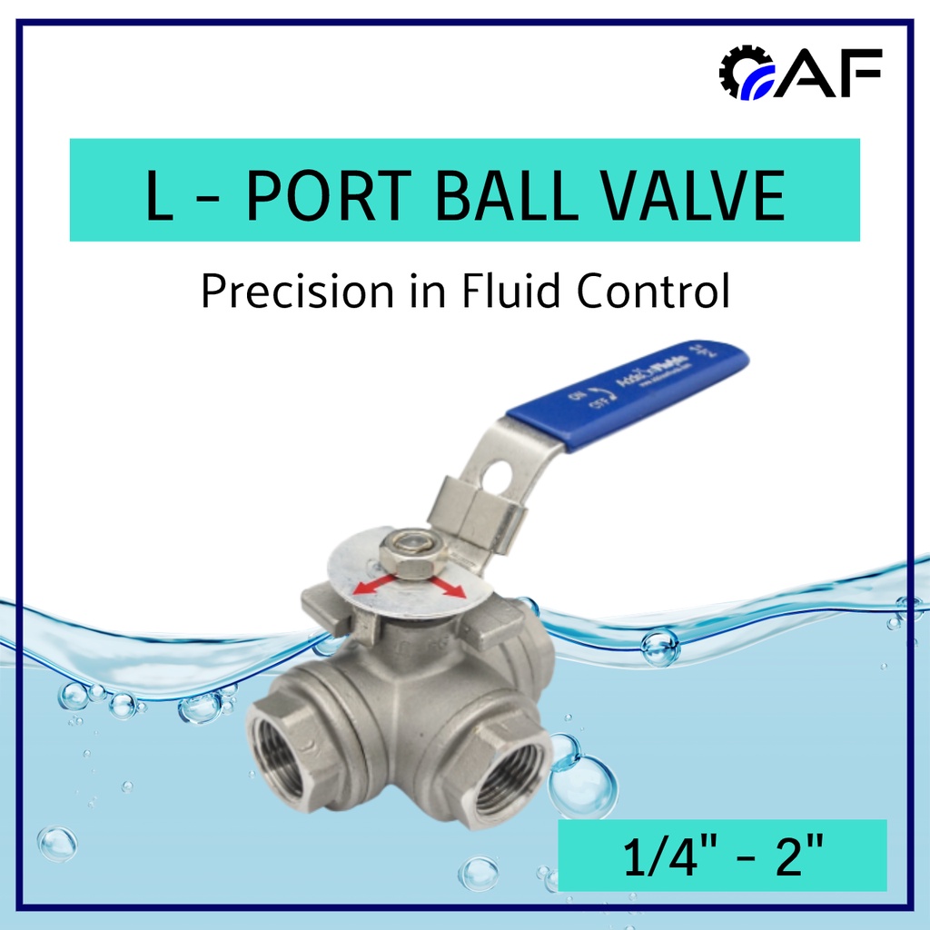 Stainless Steel SS316 3 Way L Port Ball Valve, 1/4” to 2” Quarter Turn ...
