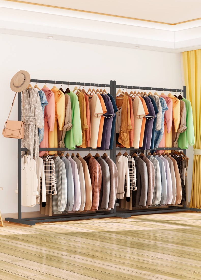 SayYes Multi-Layer Clothes Hanger Double Pole Laundry Rack Cloth ...