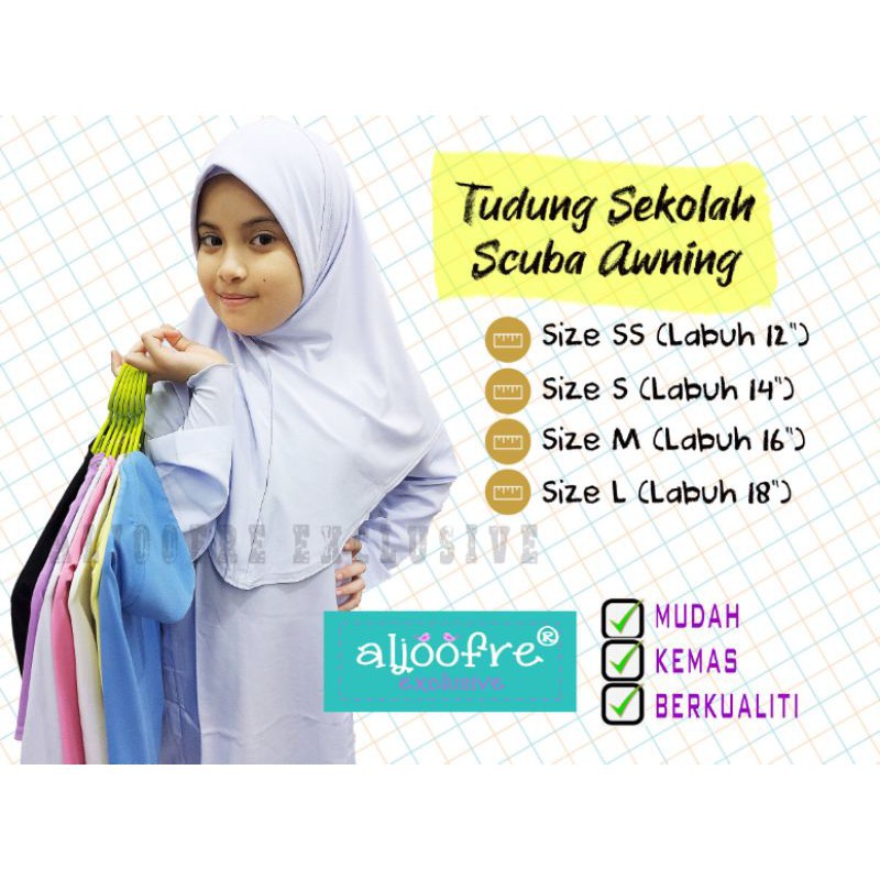 Ready Stock CLEARANCE Tudung sekolah soft awning dan scuba aljoofre ...