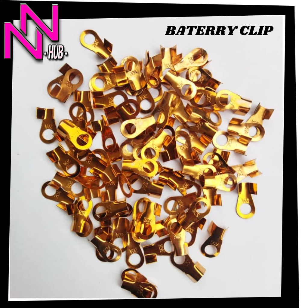 Terminal Battery Clip Holder Ring Wire Universal Gold Brass Car Round ...