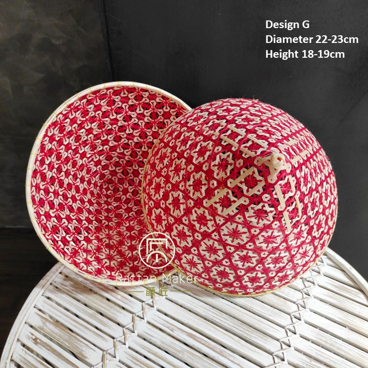 Tudung Saji 22cm/9" Diameter Bamboo Berwarna-warni / Tudung Saji Buluh ...