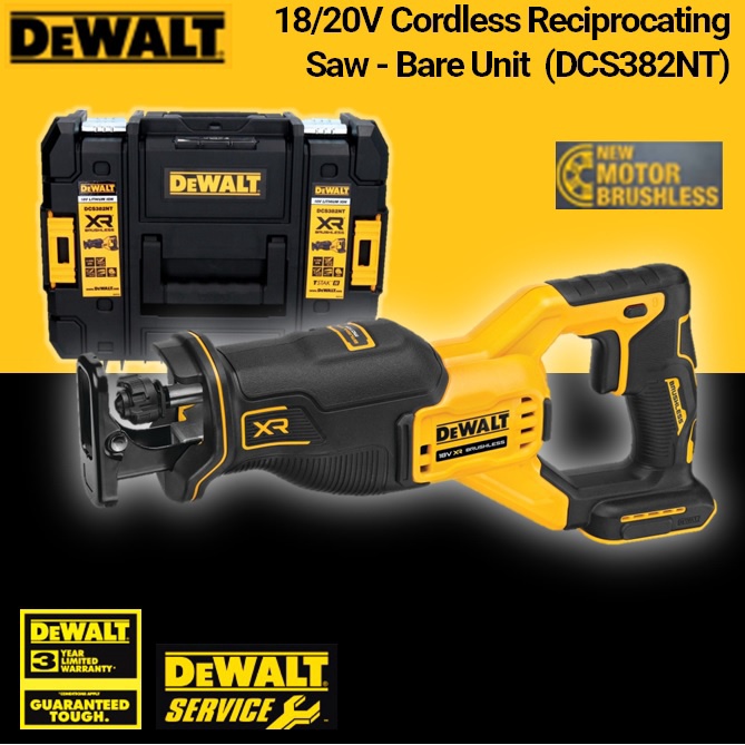 DeWalt 18/20V DCS382NT-XJ Brushless Cordless Reciprocating Saw - Bare ...