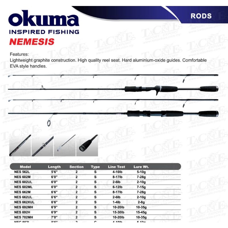 Okuma Rod Nemesis Spinning / BC Rod | Shopee Malaysia