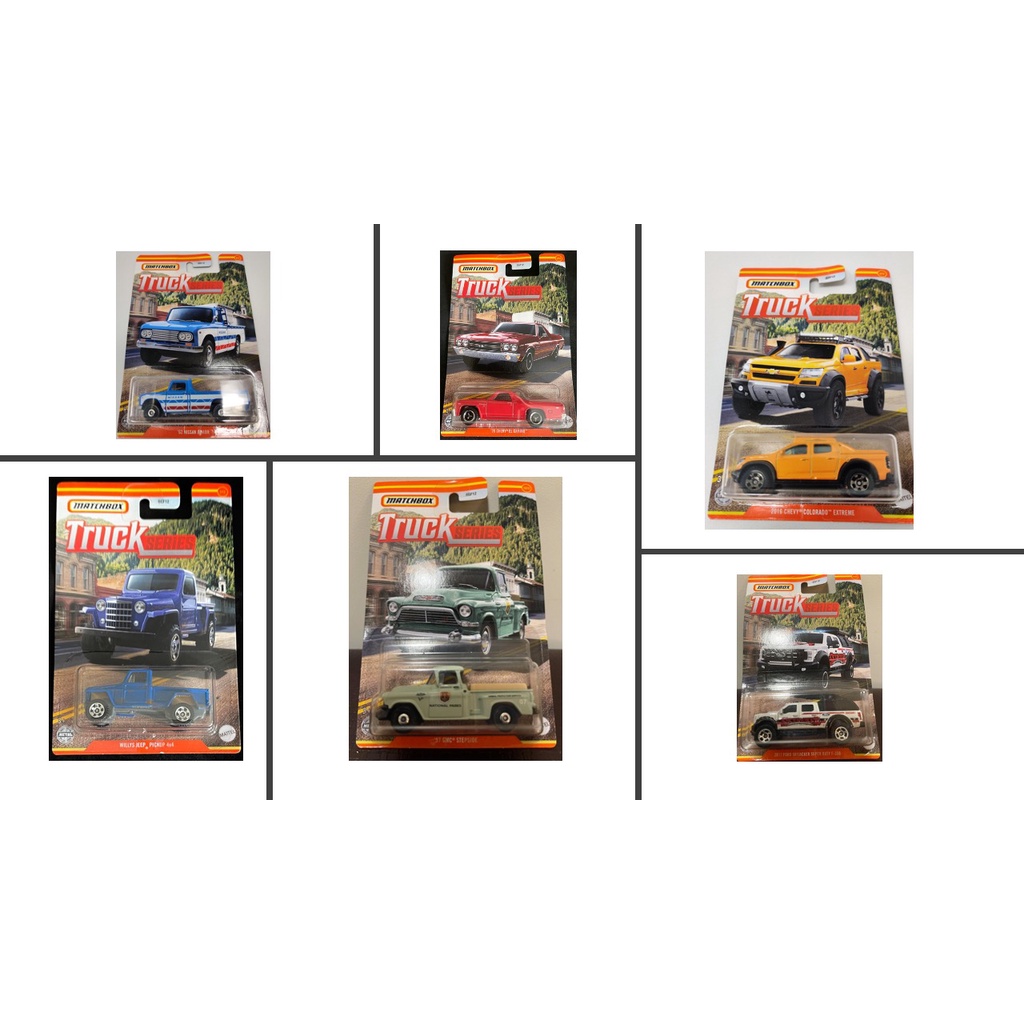 Matchbox - Truck Series - Ford F-350, GMC Stepside, Nissan Jr, Willys ...