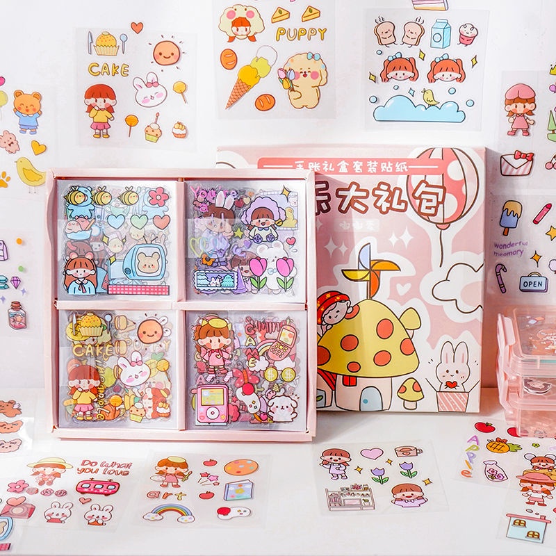 100 cartoon stickers stickers cute girly heart character material ...
