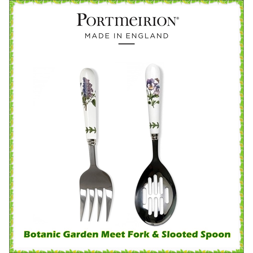 PORTMEIRION 🔥 Botanic Garden Slooted Spoon & Meet Fork - Cutlery READY ...