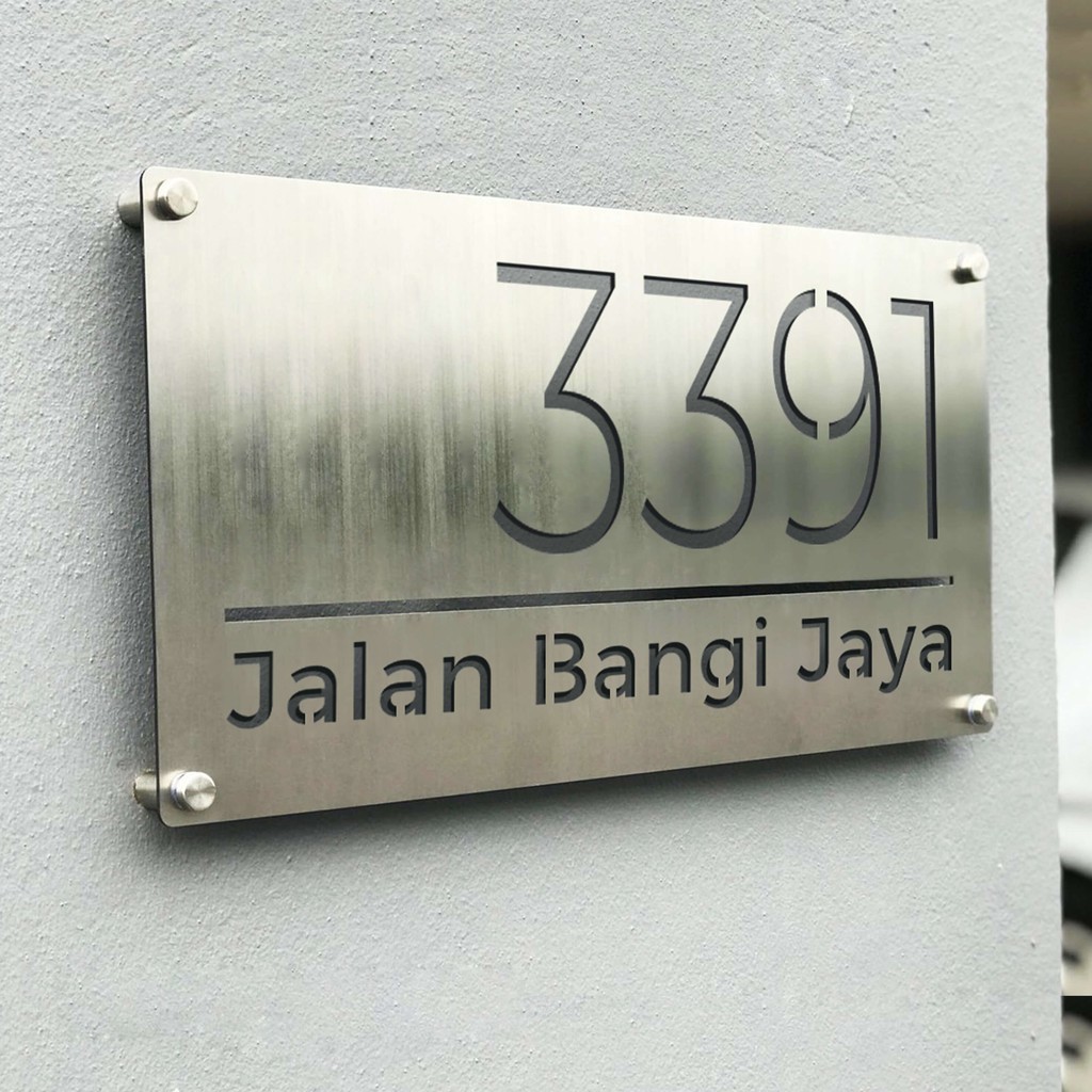 🔥Modern House Number Plate Stainless Steel🔥 | Shopee Malaysia