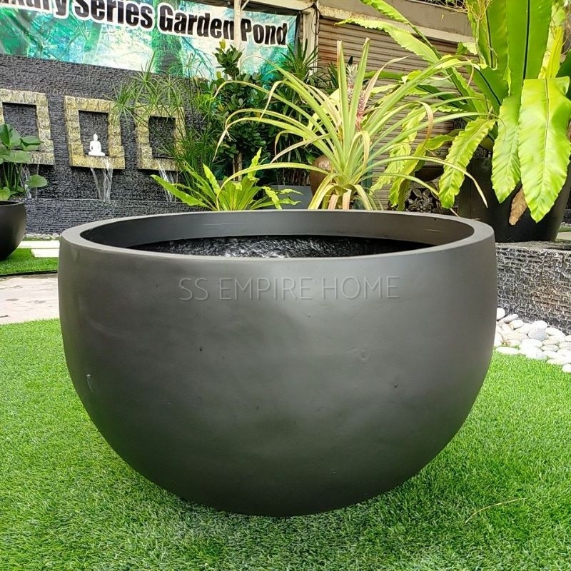 REX FP15 Tall Low Fiberglass Black Round Lotus Water Lily Plant Flower ...