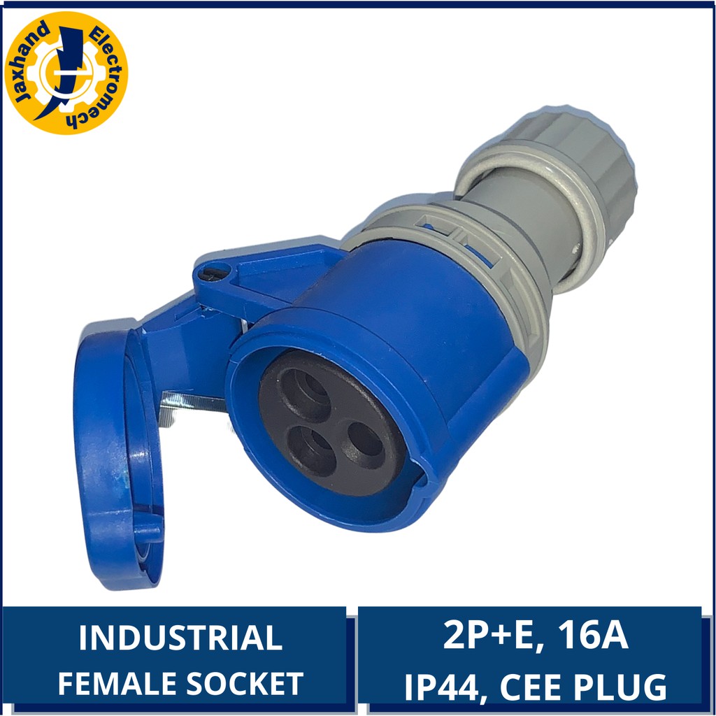 Industrial Female Connector 16A, 3poles, 2P+E IP44 CEE Heavy Duty ...