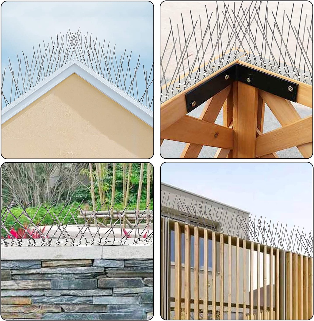 33cm Bird Repellent Mat Spikes S/Steel Animal Repeller Chase Birds ...