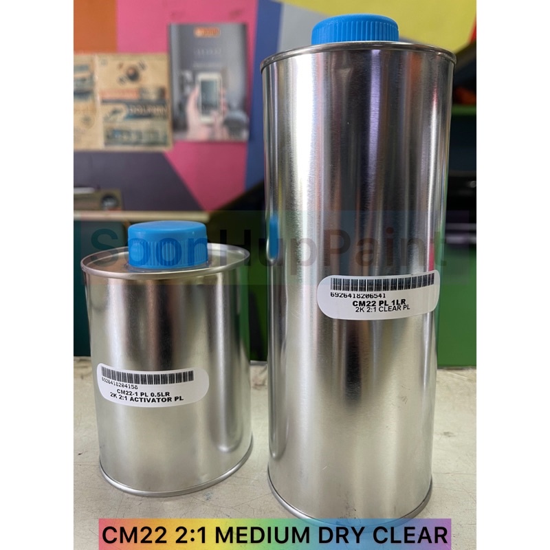 CM22 2K 2:1 MEDIUM DRY CLEAR ( e1L SET WITH HARDENER ) 2K CAR CLEAR ...