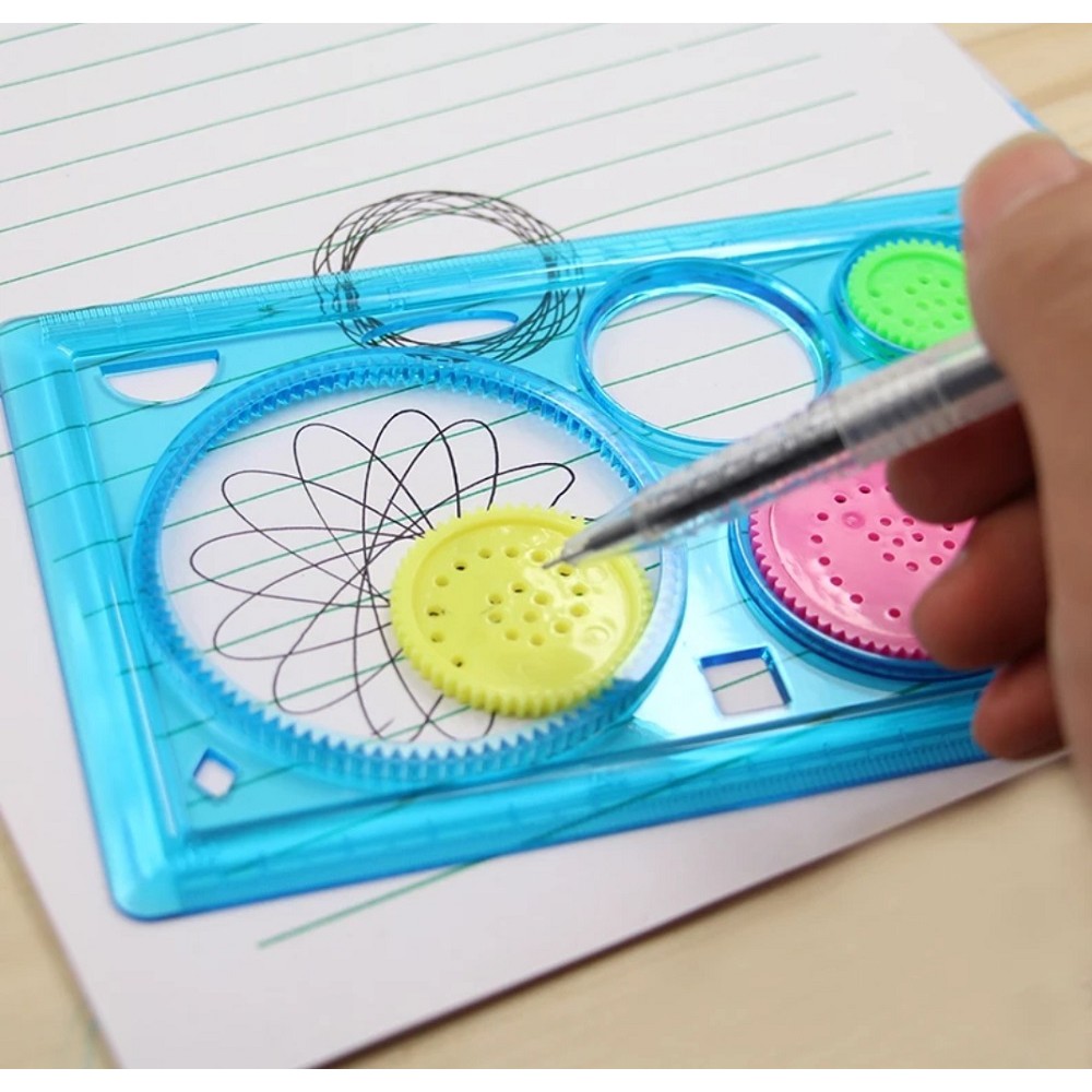 Kaleidoscope Fun Art Ruler Stationery Multifunction Pattern Drawing Set ...