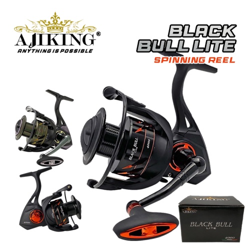 Ajiking Black Bull Lite Spinning Fishing Reel Mesin Pancing Freshwater ...