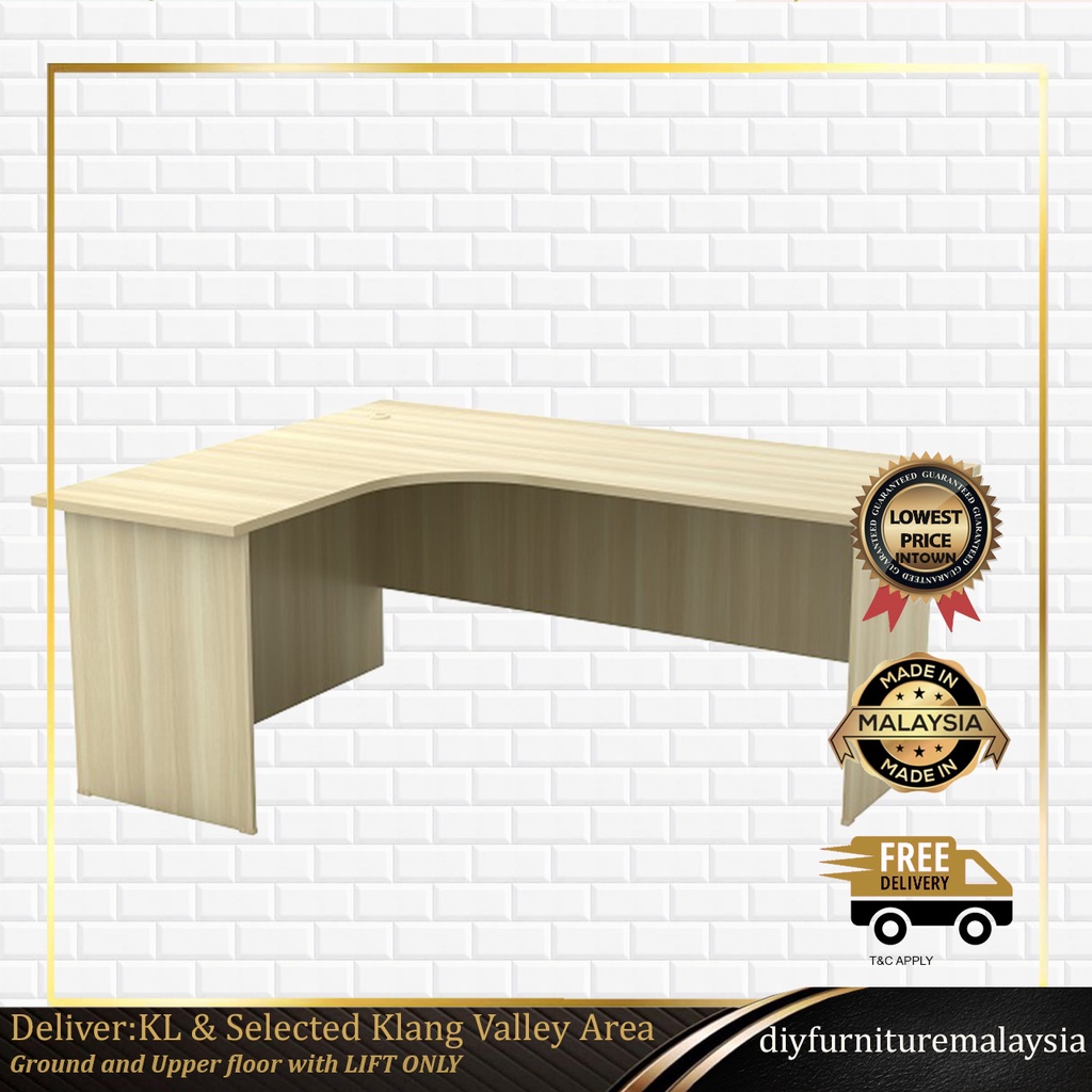 Superior Compact Office Table L Shaped | Meja Pejabat | Home Office ...