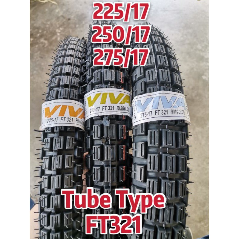 VIVA TYRE 17 Tube Tyre FT 321 225-17 250-17 275-17 Cutting Tayar Kebun Made In Malaysia Tayar ...