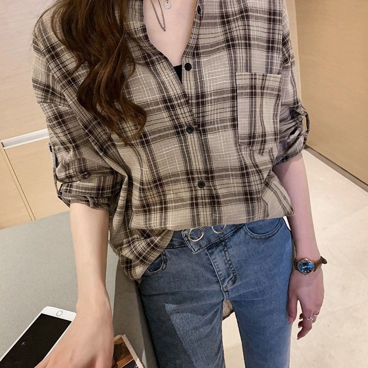 women blouse women long sleeve tops 2020 musim panas gaya Korea perang ...