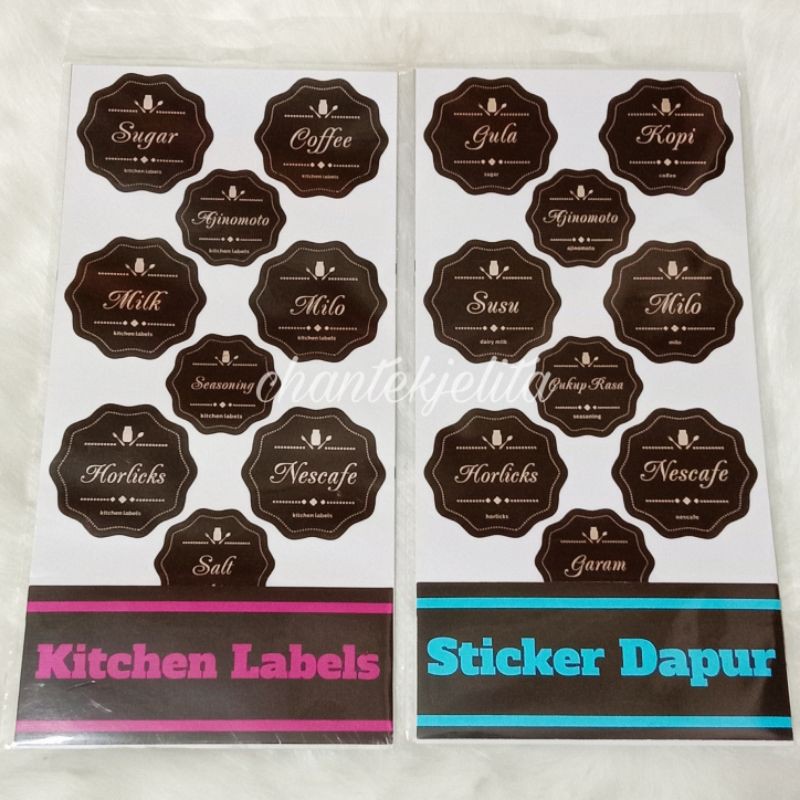 💥 68PCS💥 STIKER DAPUR 💥Kitchen Labels / Sticker Dapur / Label Rempah ...
