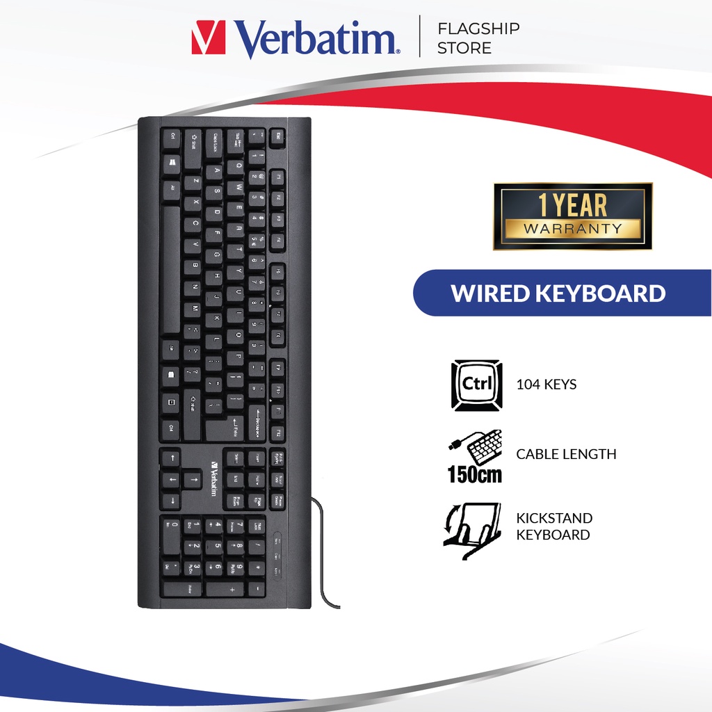 Verbatim Wired Wireless Keyboard And Mouse Combo Black Shopee Malaysia