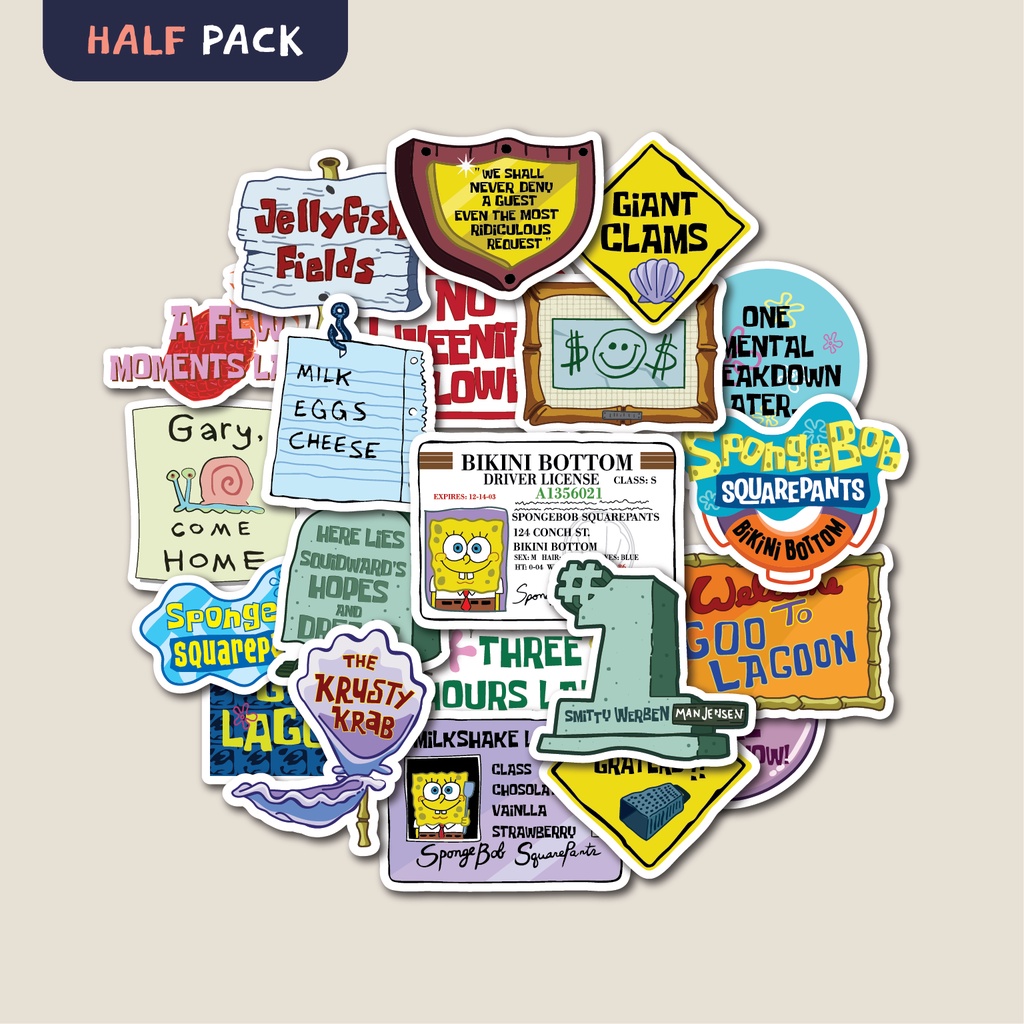 Spongebob SIGN STICKER PACK | Tumbler STICKER | Helmet Suitcase LAPTOP ...