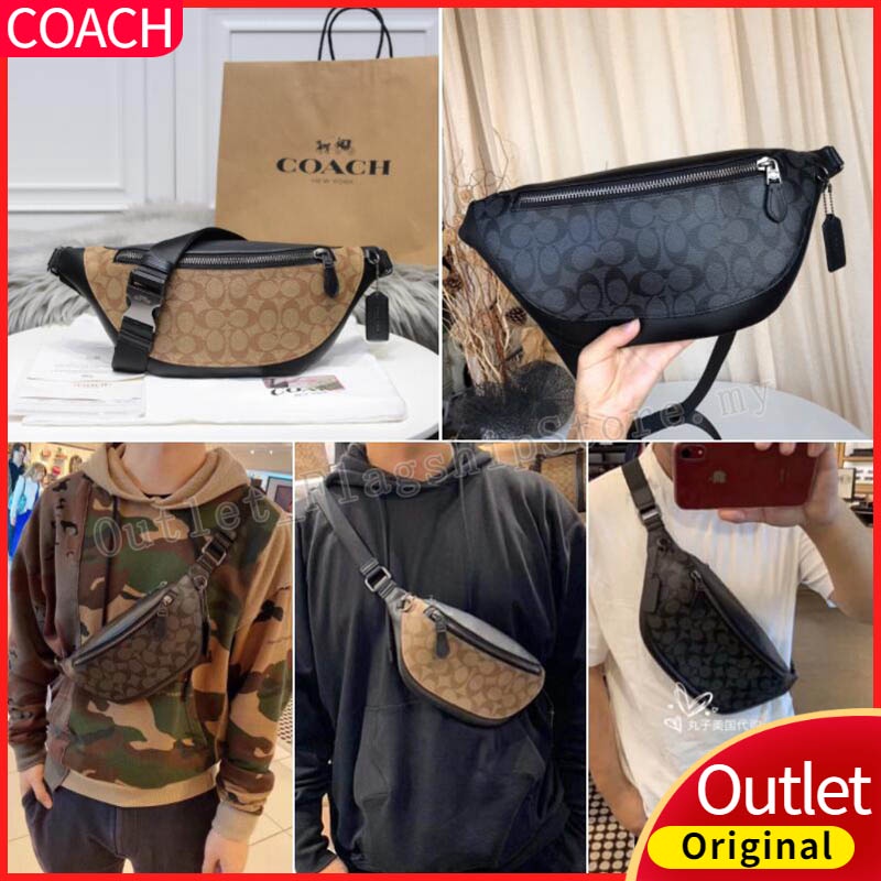 COACH Waist Bag Waterproof Men Chest Pouch Sling Cross-body Bag Beg ...
