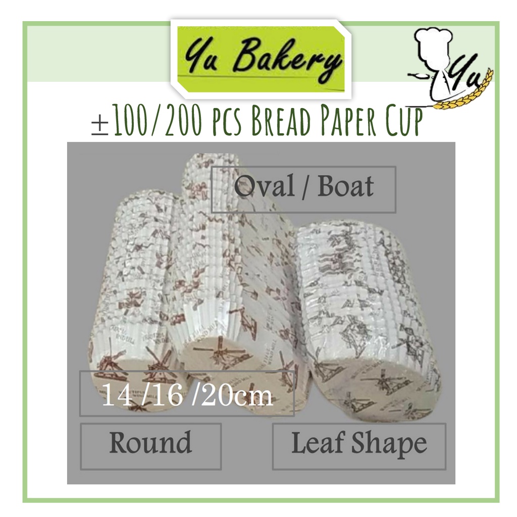 Bread Paper Cup Case Baking Cupcase Round(14cm/16cm/20cm)/Oval/Boat ...