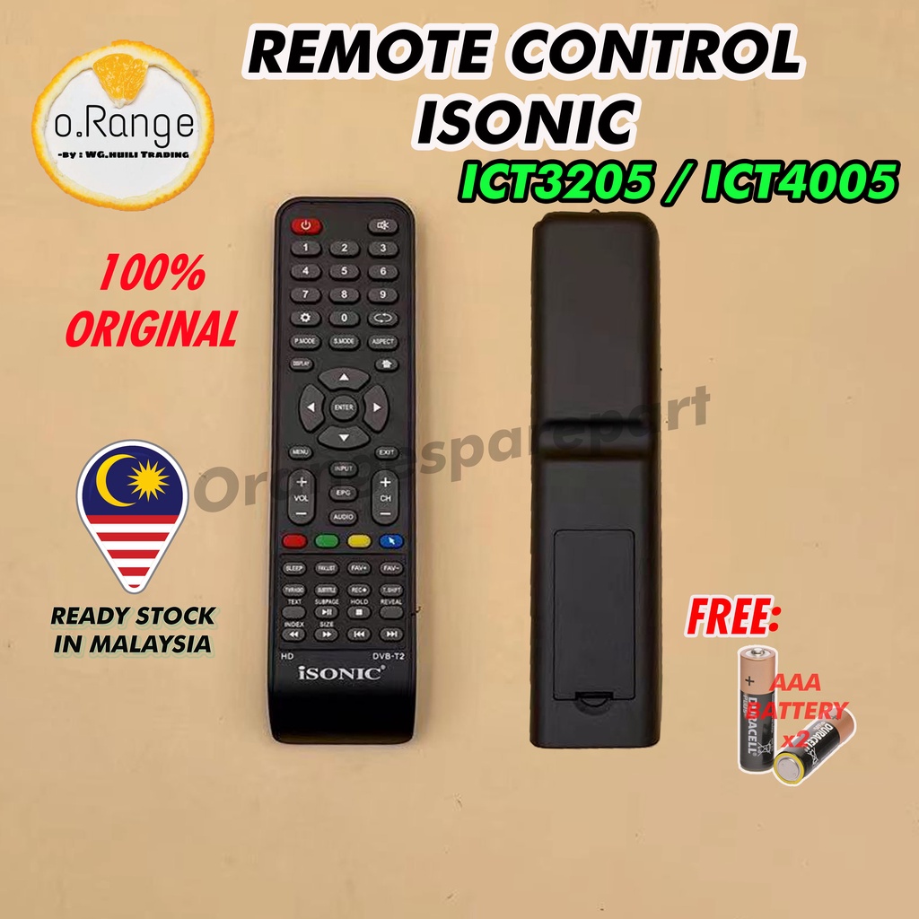 100% ORIGINAL ISONIC LED TV Remote Control ICT3205 / ICT4005 | Shopee ...