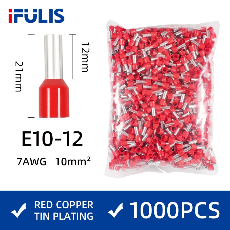 1000PCS VE European Terminal Pin Terminals Tube Type Wiring Connector ...