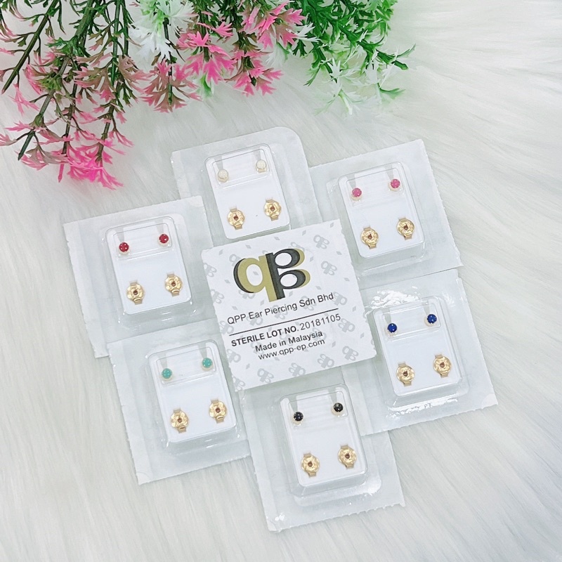 🔥Ready Stock 🔥Gold Plated #3mm/(QPP Ear Piercing Earrings)Subang Tindik ...