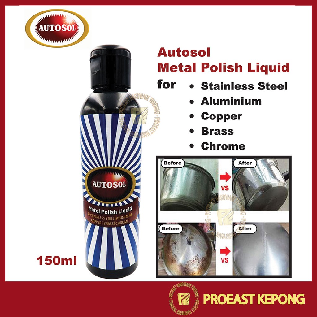 AUTOSOL Metal Polish Liquid 150ml For Stainless Steel , Aluminium ...