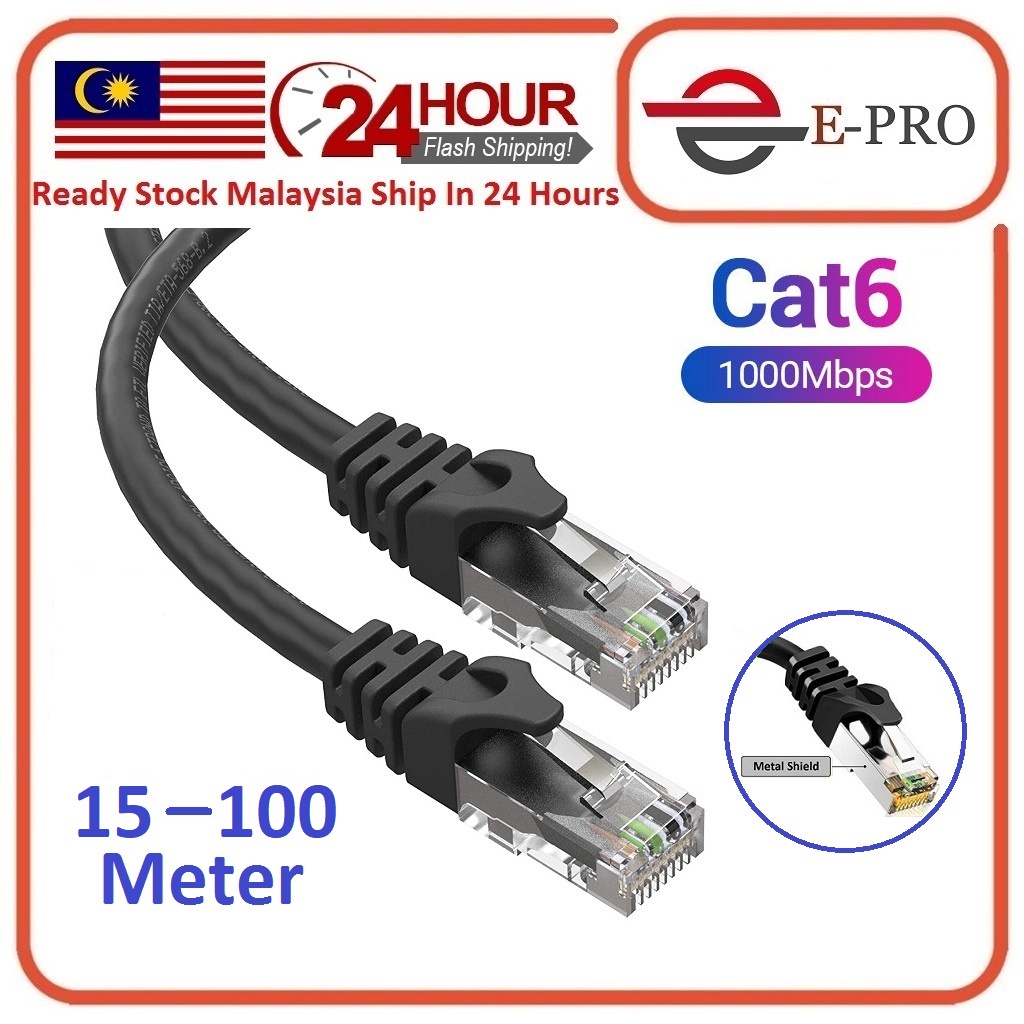 15M - 100M CAT6 Ethernet Cable High Speed Gigabit 1000Mbps RJ45 UTP ...