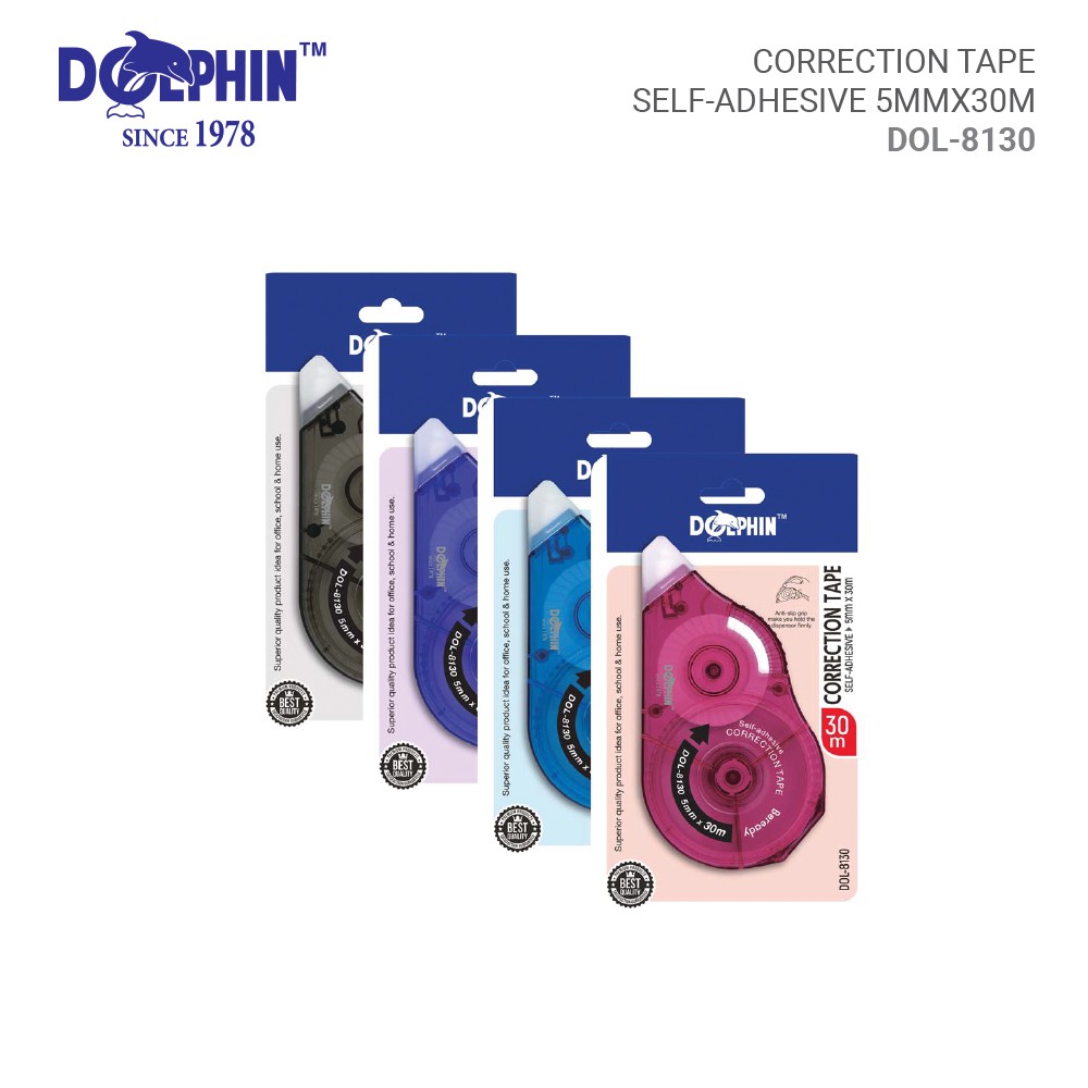 DOLPHIN DOL-8130 Correction Tape | 30 Meter | Shopee Malaysia