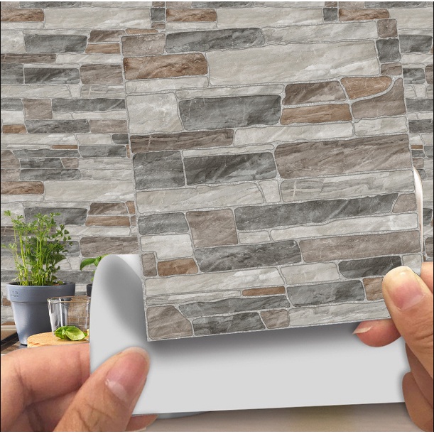 Decor Wall Stickers Waterproof Peel Stick PVC Tile Panel Tile sticker ...