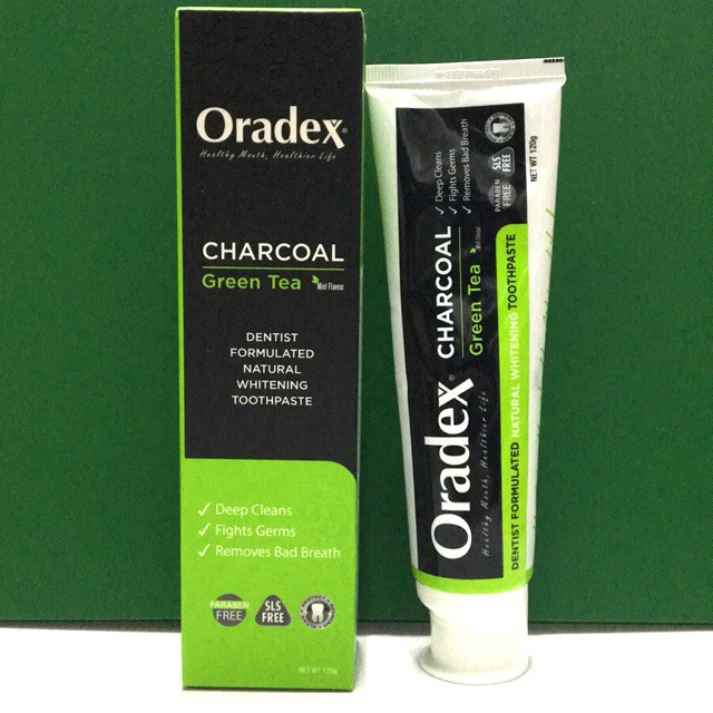 Oradex Charcoal Whitening Toothpaste (Green tea) 120g (EXP:05/2022 ...