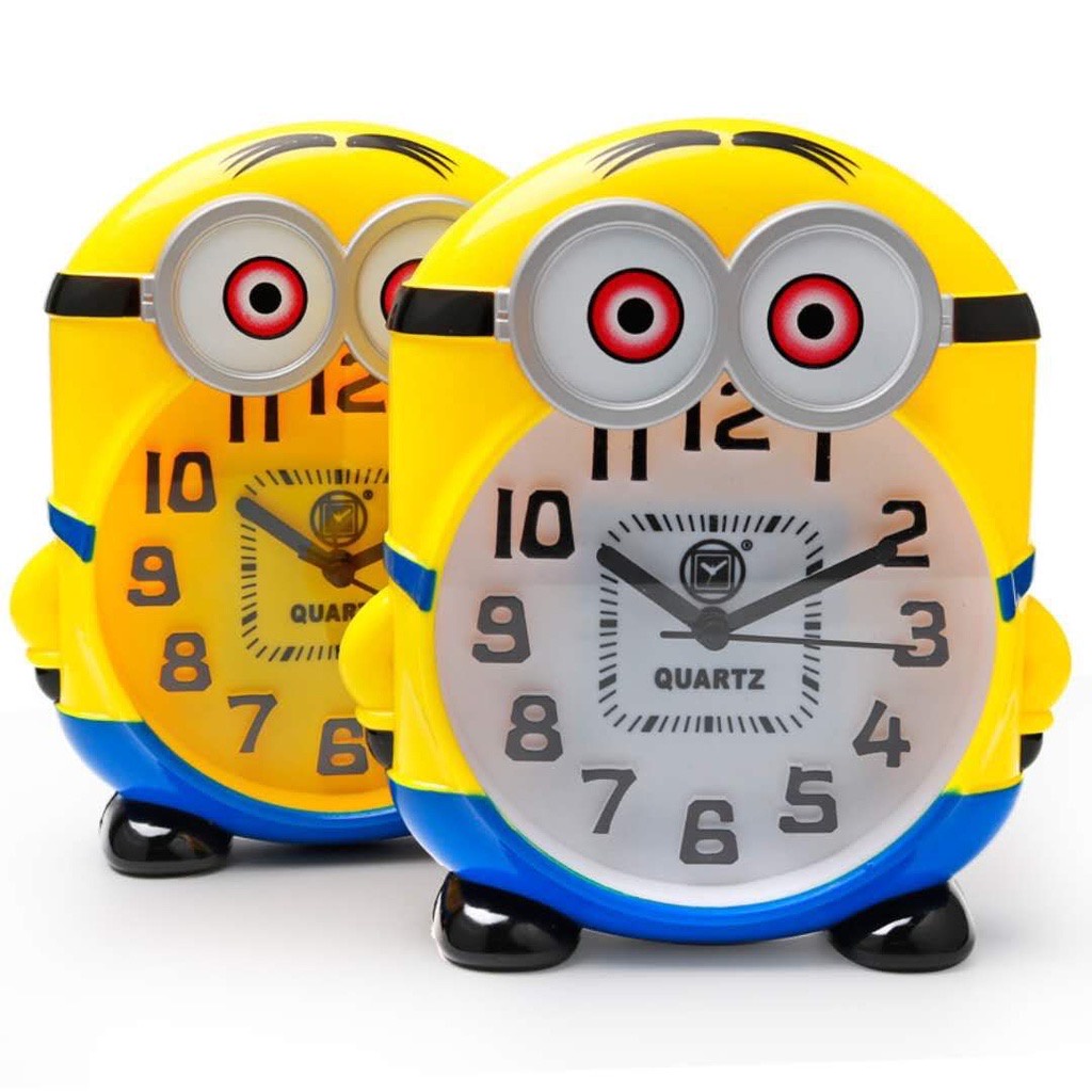 Minion Table Clock Alarm Gift for Kids Children Students Bedroom Silent ...