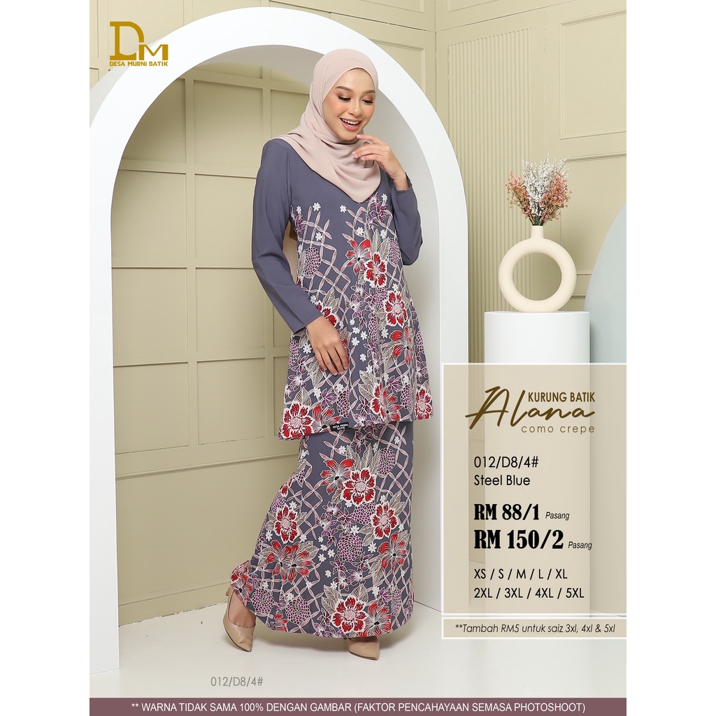 D8 - D9 KURUNG BATIK ALANA (MATERIAL: CREPE) | Shopee Malaysia