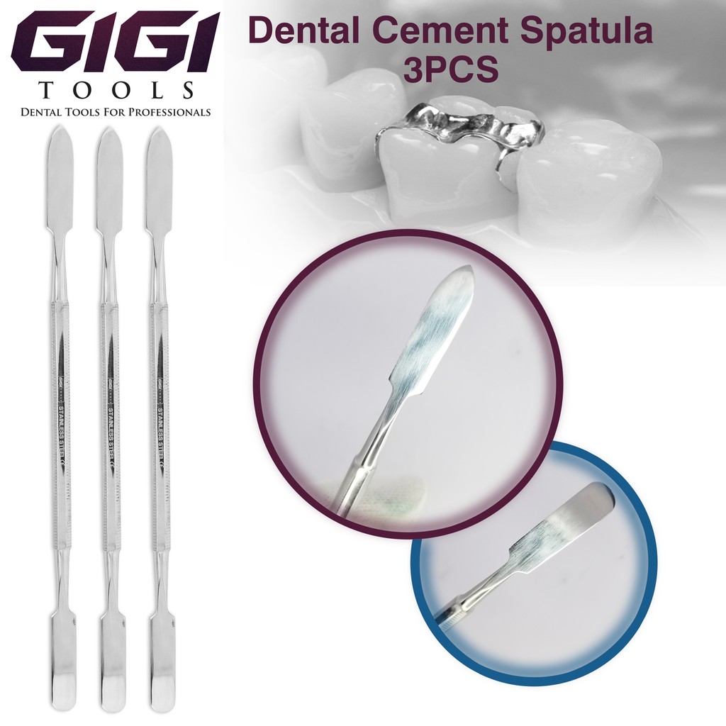 GIGI Tools Dental Cement Spatula 3Pcs Mixing Lab Restorative Double ...