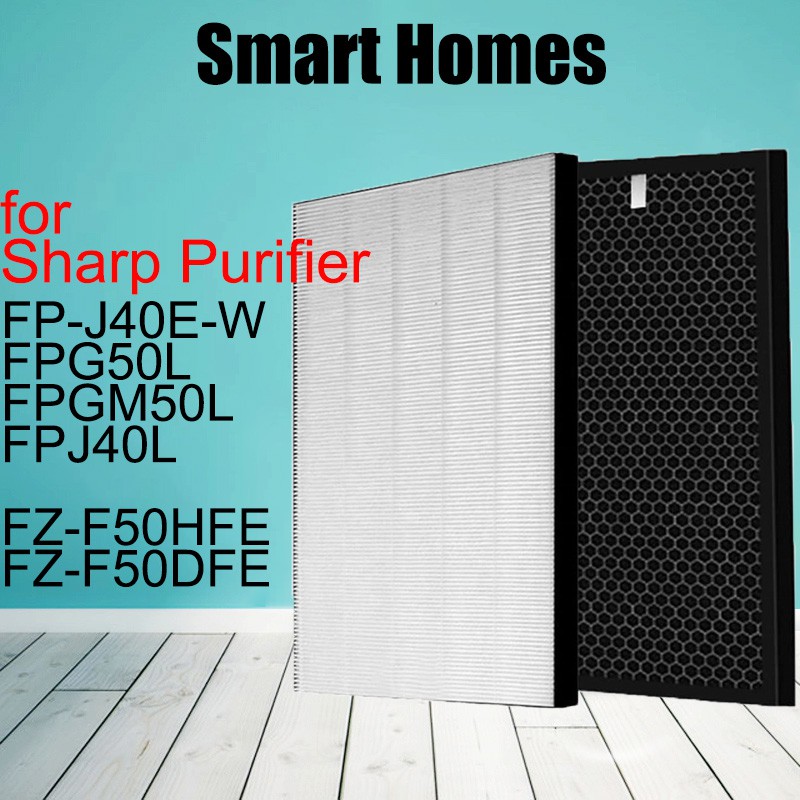 FZ-F50HFE FZ-F50DFE Replacement Air Purifier HEPA & Deodorizing Filter for Sharp FPG50L, FPGM50L ...