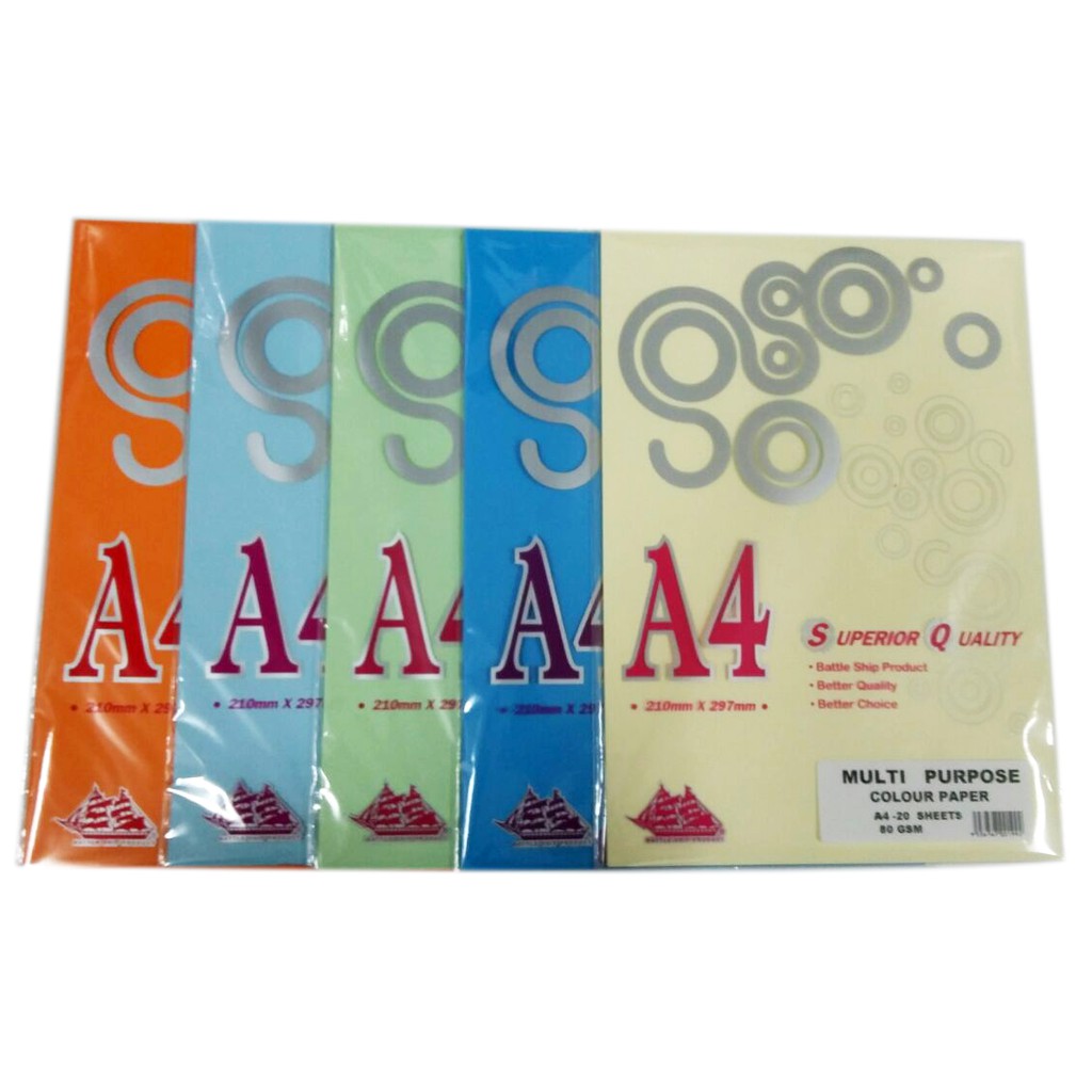 A4 80gsm Light Colour Paper (20Sheets/Pack) | Shopee Malaysia