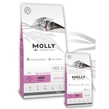 [100% ORIGINAL] 2kg MOLLY Adult Chicken Indoor Light & Sterilized Super ...