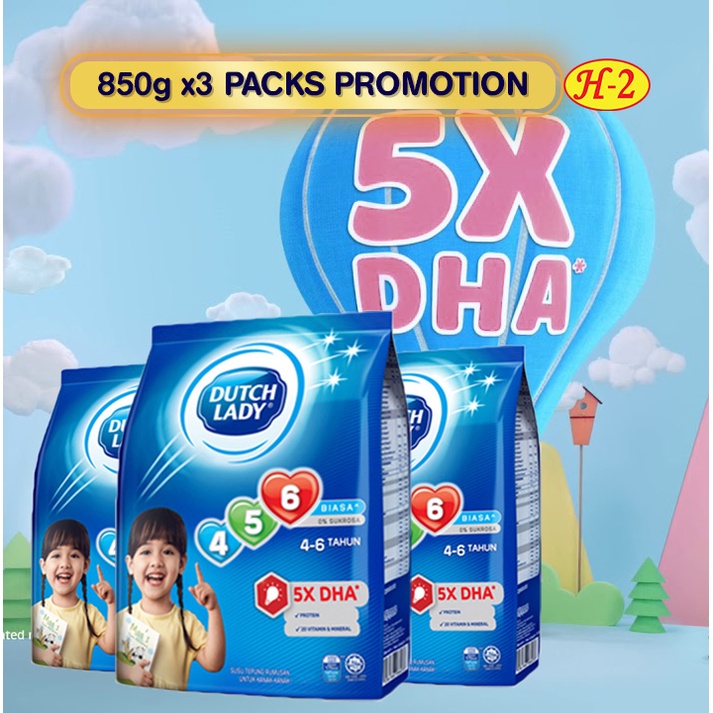 Dutch Lady 456 Milk Powder - Original (850g x 3) | Shopee Malaysia