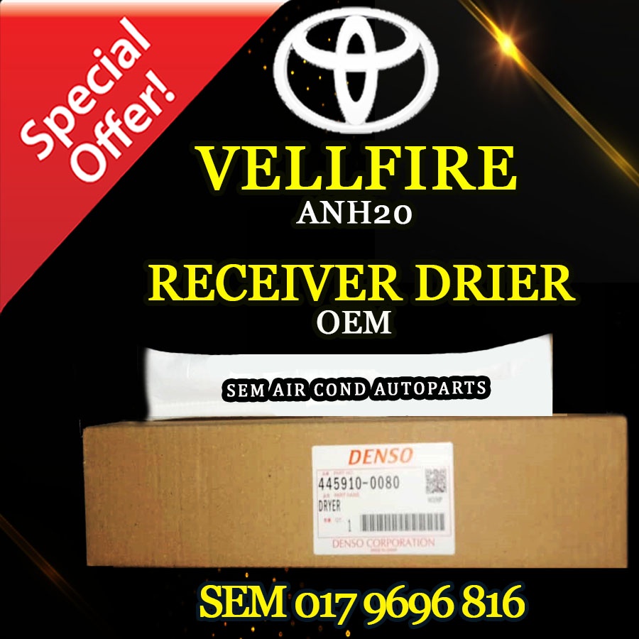 TOYOTA VELLFIRE ANH20 OEM DENSO RECEIVER DRIER/ FILTER DRYER/ CONDENSER FILTER PAD (CAR AIRCOND ...