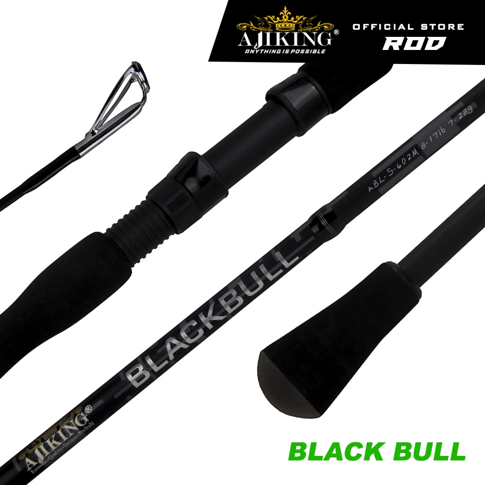 Ajiking Black Bull Spinning Fishing Rod (5'6-8'0ft) Joran Pancing Ikan ...