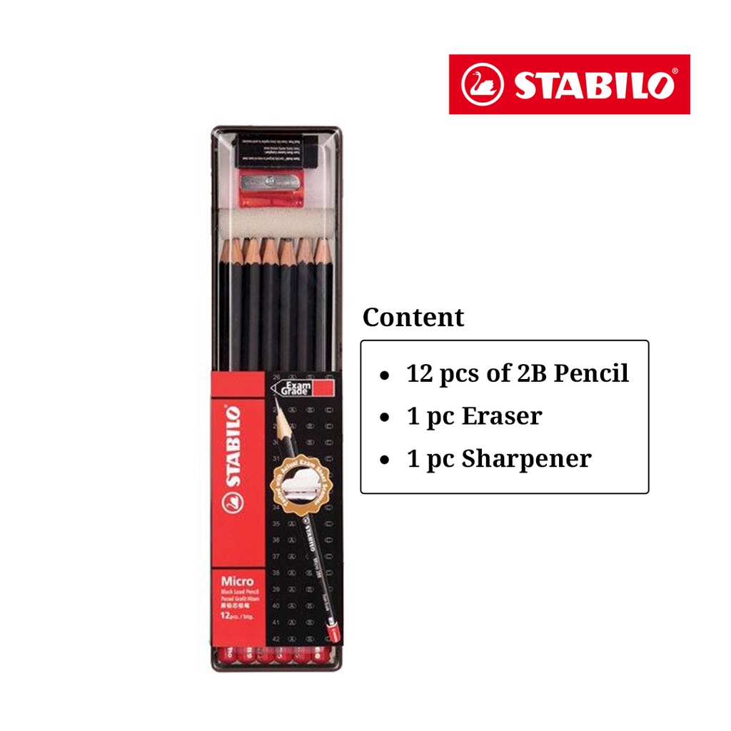 Stabilo | Stationery Set | Pencil | Stabilo Micro 2B Pencil (288PC12 ...