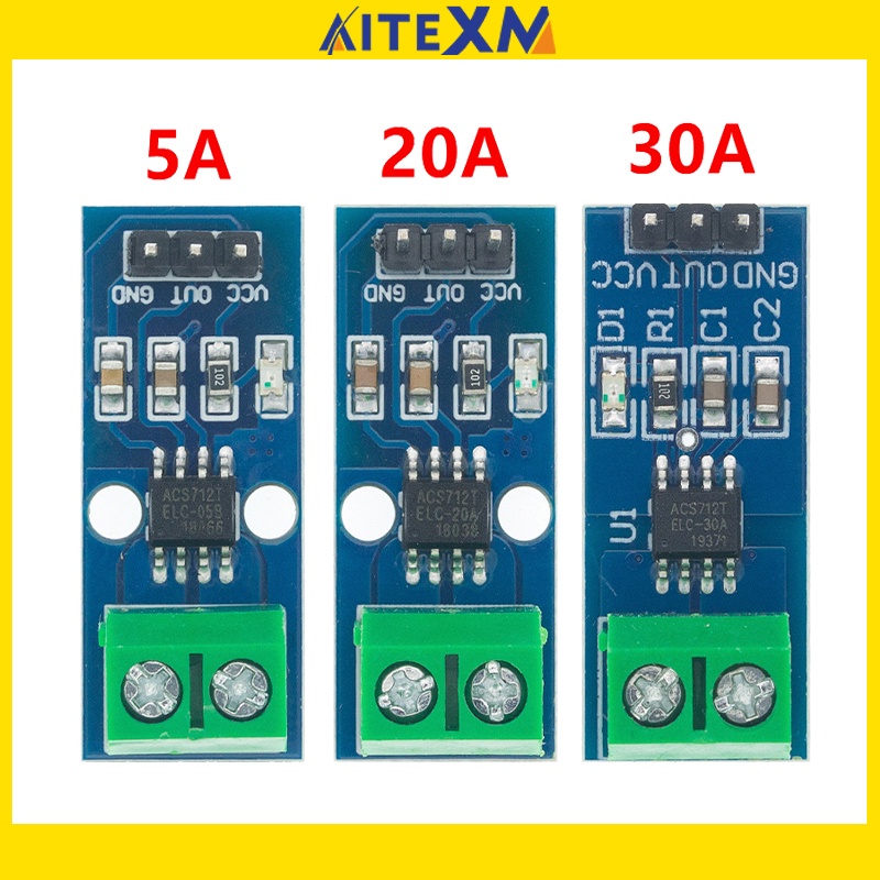 Hall Current Sensor Module ACS712 module 5A 20A 30A Hall Current Sensor ...