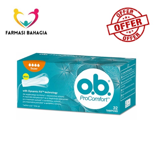 OB PRO COMFORT FEMALE TAMPONS 32'S REGULAR/SUPER | Shopee Malaysia