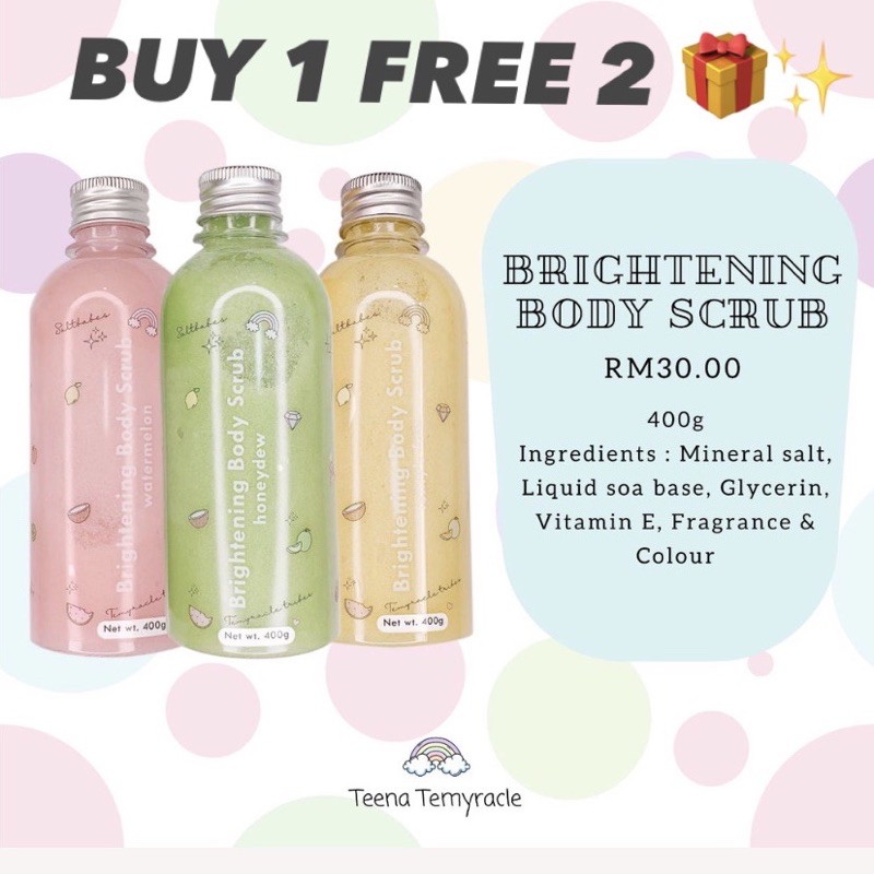 [💯 ORIGINAL TEMYRACLE] Brightening Body Scrub Whitening Body Scrub ...