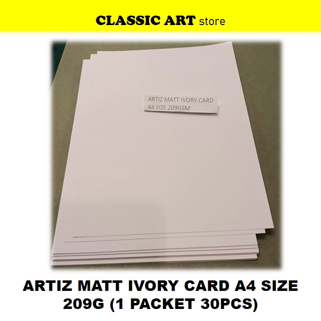 Artist Matt Ivory Card A4 size 209g (1 packet 30pcs) | Shopee Malaysia